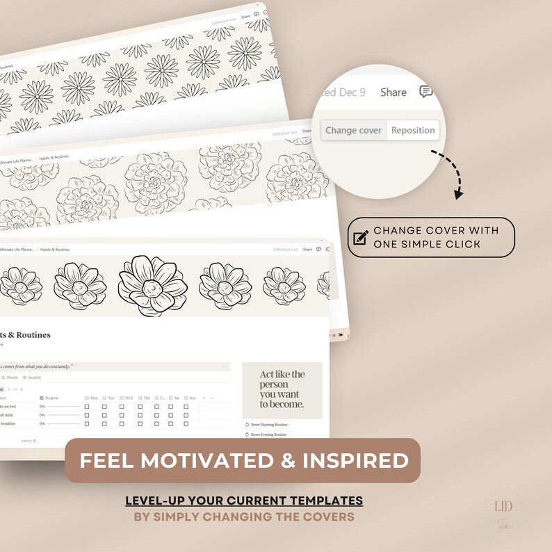 Notion Template Cover Flowers Aesthetic Notion Icons Covers Bundle ...