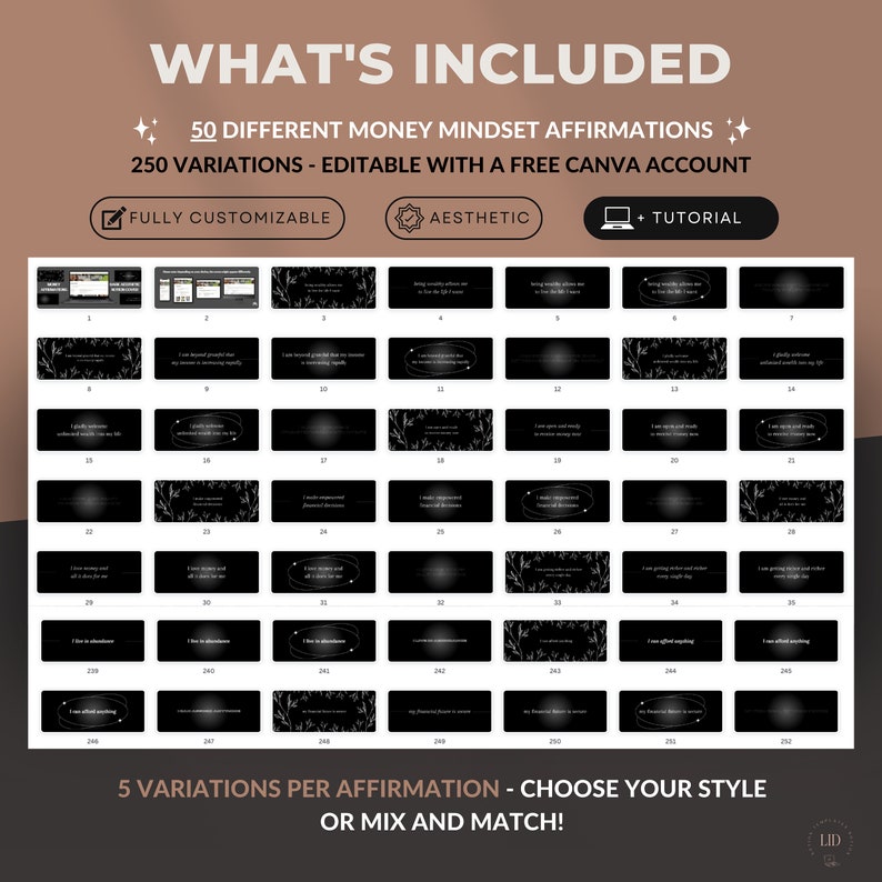 Dark Aesthetic Notion Covers Affirmations Money Finance Notion Bundle ...