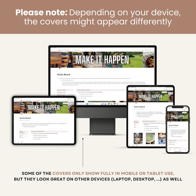 Vision Board Notion Covers Manifestation Aesthetic Notion Covers Bundle ...
