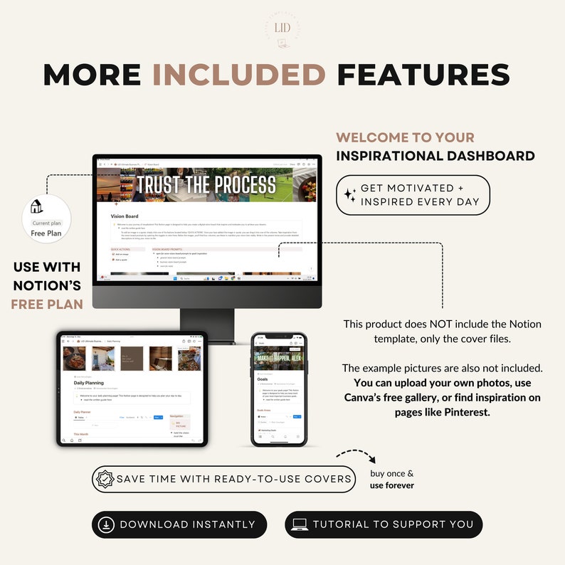 Manifestation Notion Cover Bundle Aesthetic Notion Covers Vision Board ...