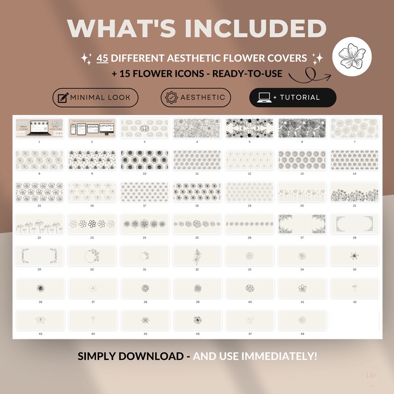 Notion Template Cover Flowers Aesthetic Notion Icons Covers Bundle ...