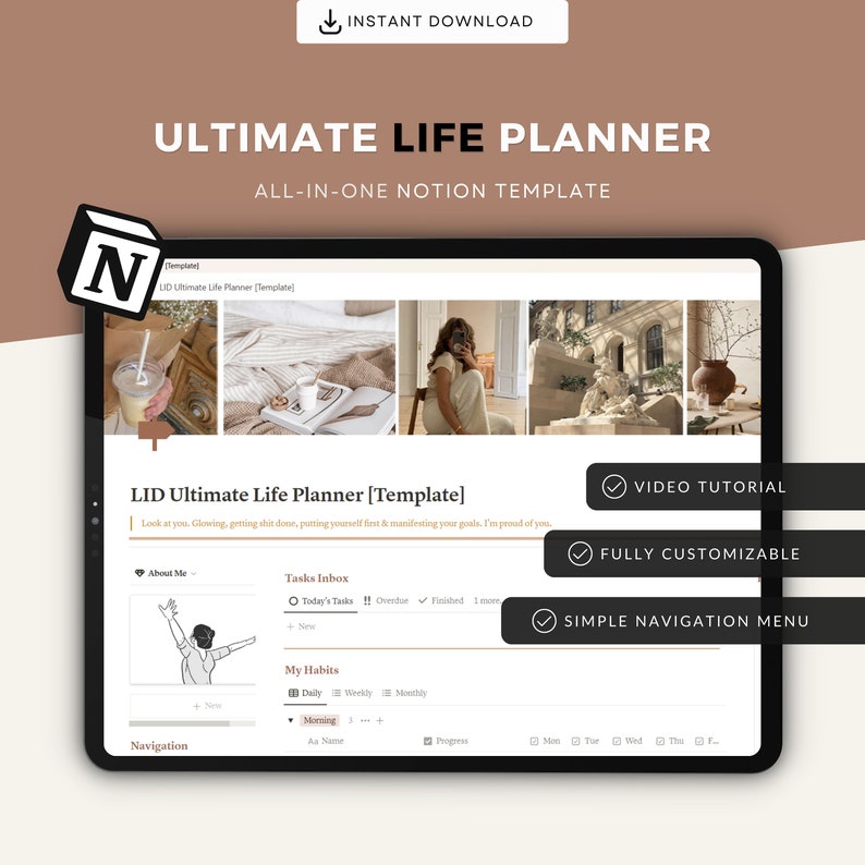 Notion Life Planner Template Planner All in One Template Notion Dashboard Ultimate Notion ...