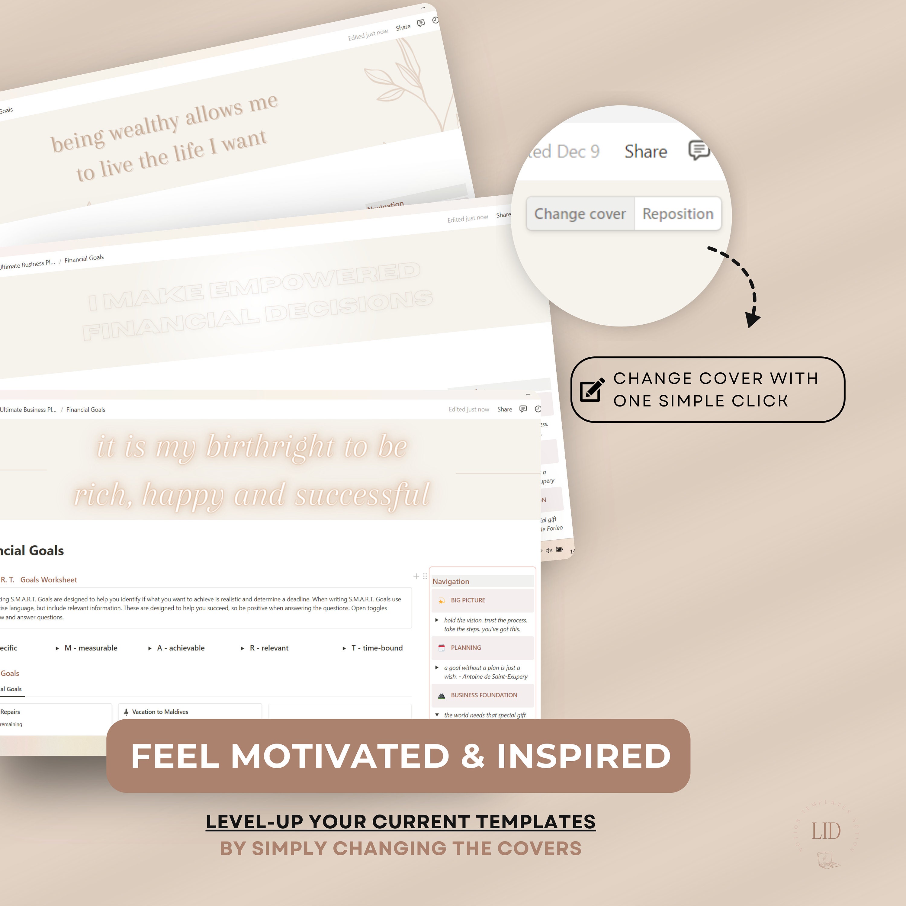 Finance Notion Template Cover Affirmations Money Notion Bundle Notion ...