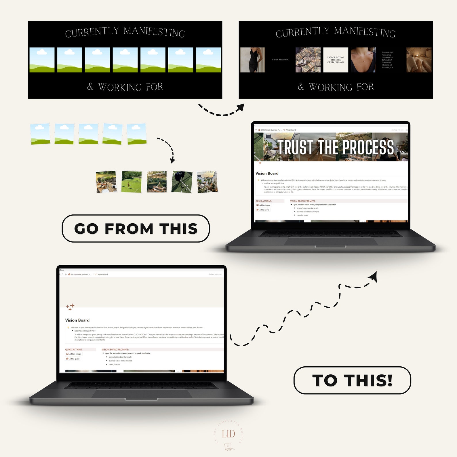 Manifestation Notion Cover Bundle Aesthetic Notion Covers Vision Board ...