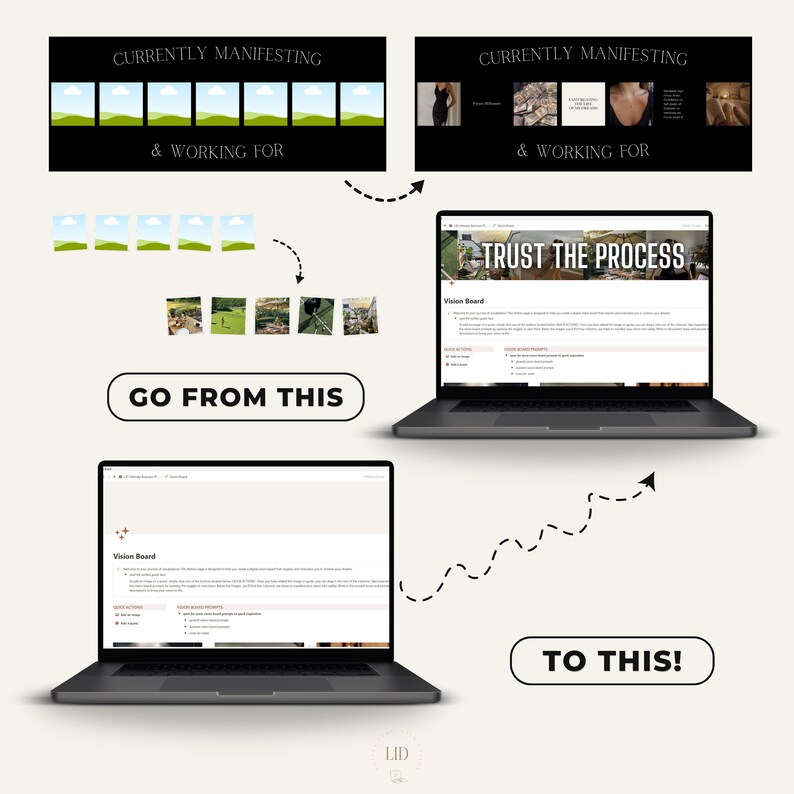 Manifestation Notion Cover Bundle Aesthetic Notion Covers Vision Board ...