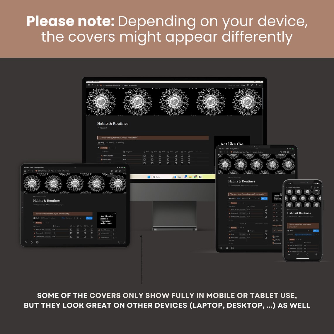 Notion Template Covers Aesthetic Dark Flower Notion Icons Covers Bundle ...