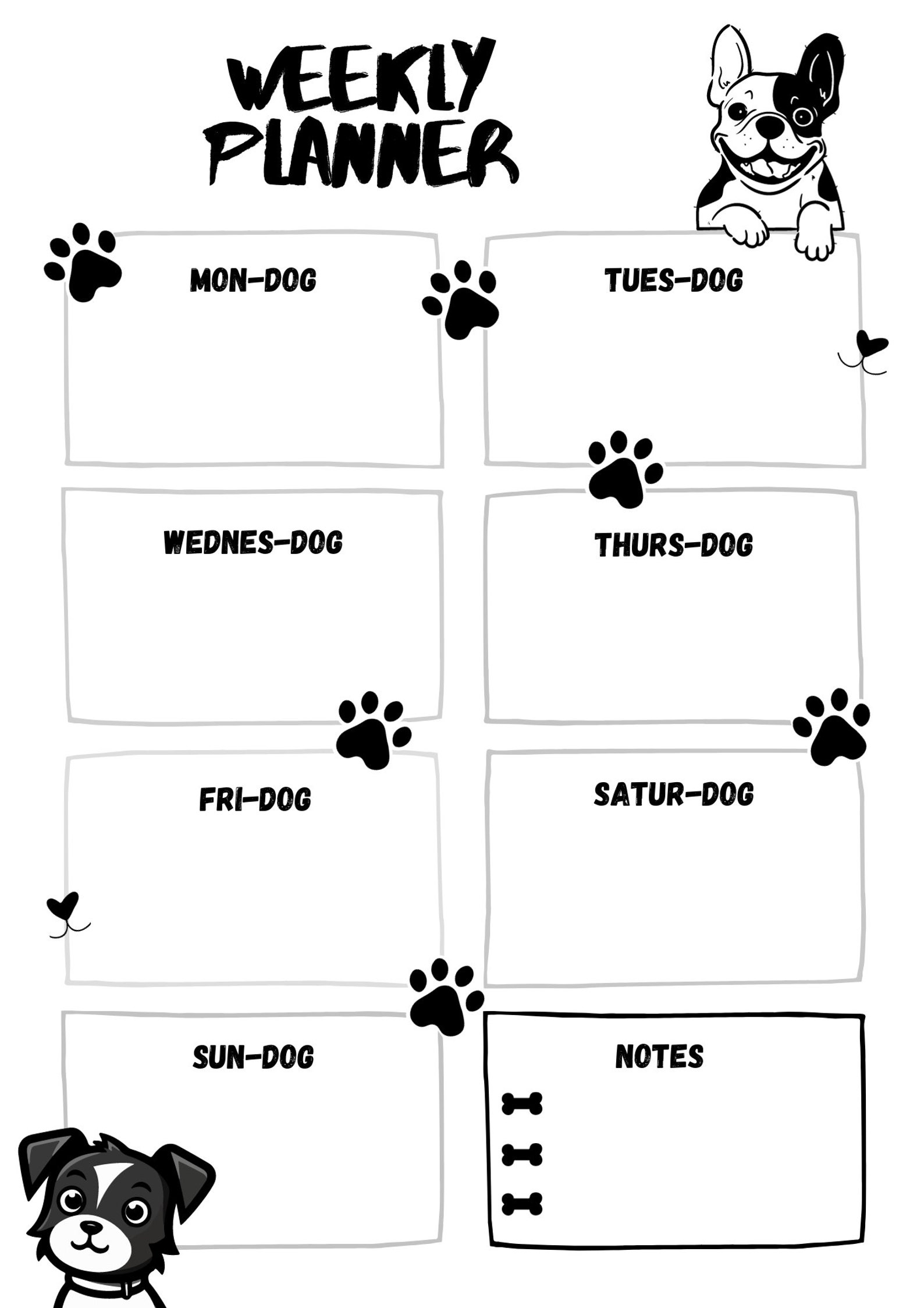 Weekly Planner for Dog Lovers! - Etsy