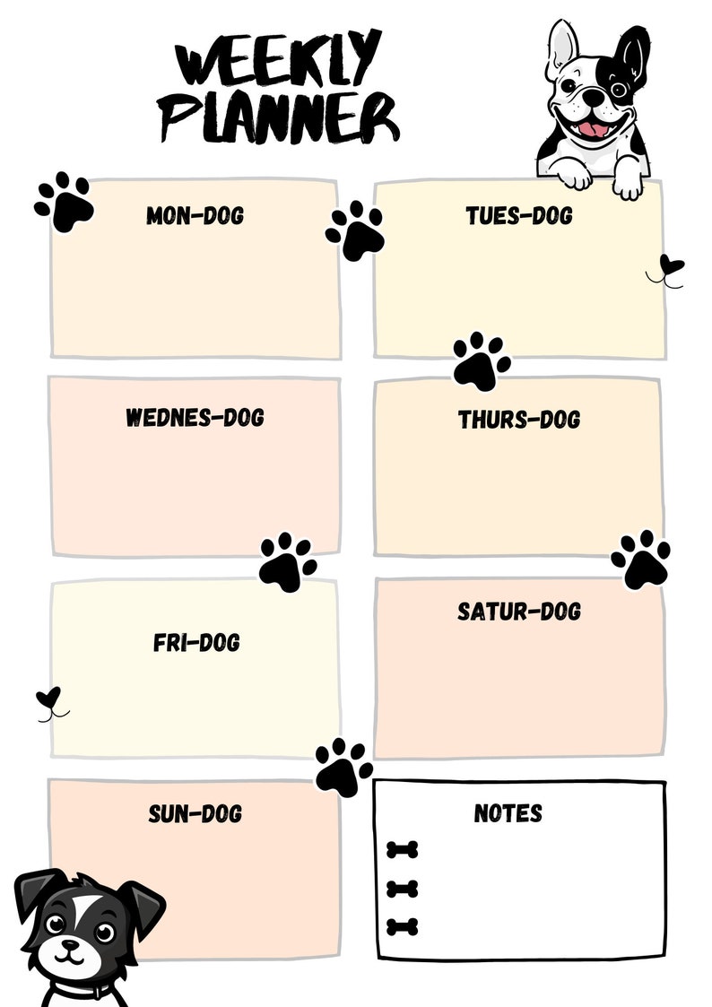 Weekly Planner for Dog Lovers! - Etsy