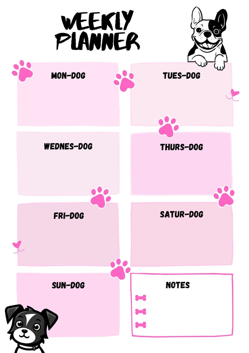 Weekly Planner for Dog Lovers! - Etsy