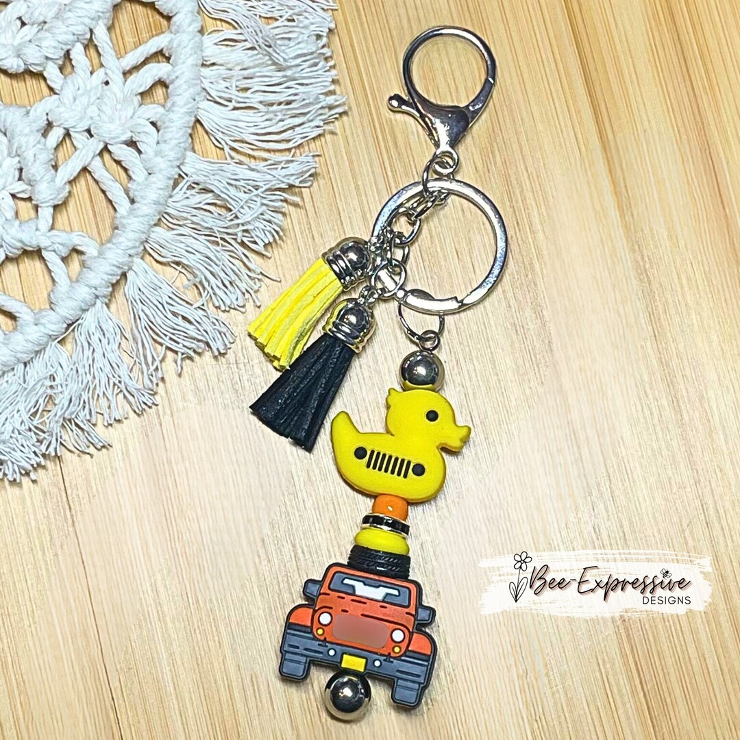Custom, 4x4 Metal Keychain! Lobster or Swivel Clasp, Silicone Duck Bead ...