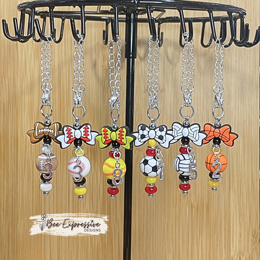 Handmade, SPORTS, Tumbler Charm Chains! Basketball, Volleyball ...