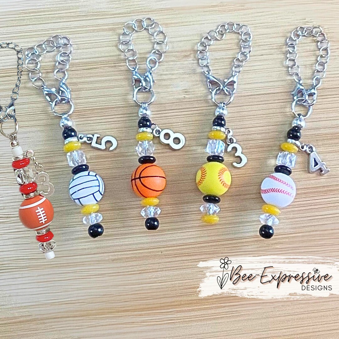Handmade and Unique, Sports Tumbler Charm Chains Basketball, Volleyball ...
