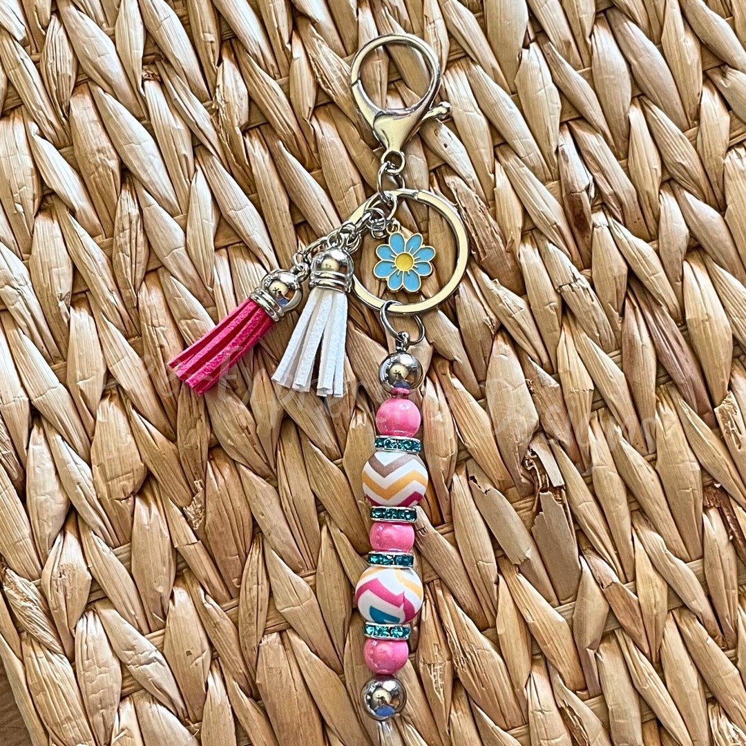 Beautiful, Handmade Keychain With Iridescent Beads! Lobster Clasp ...