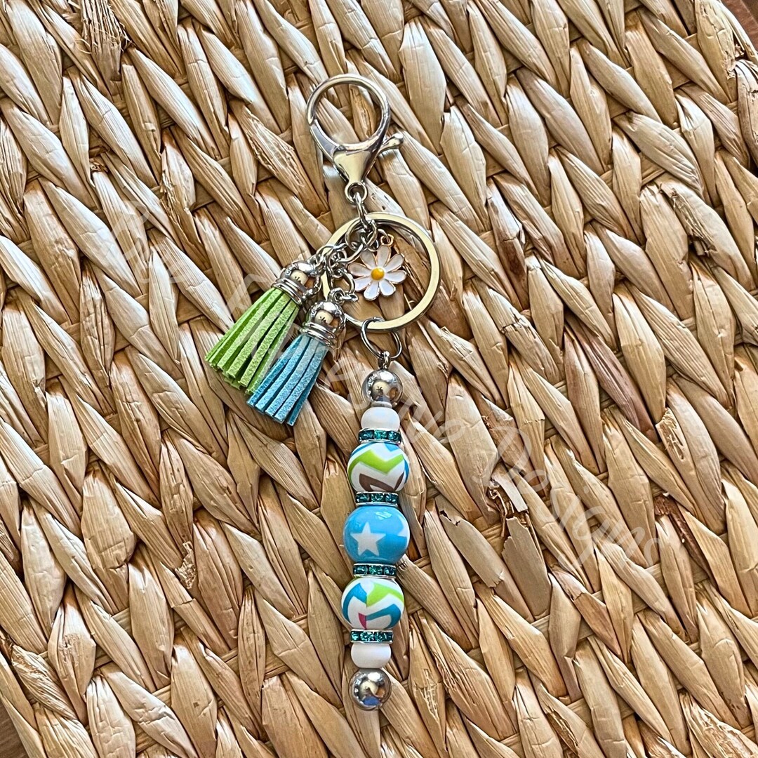 Beautiful, and Colorful, Handmade Silicone Keychain! Acrylic Bead ...