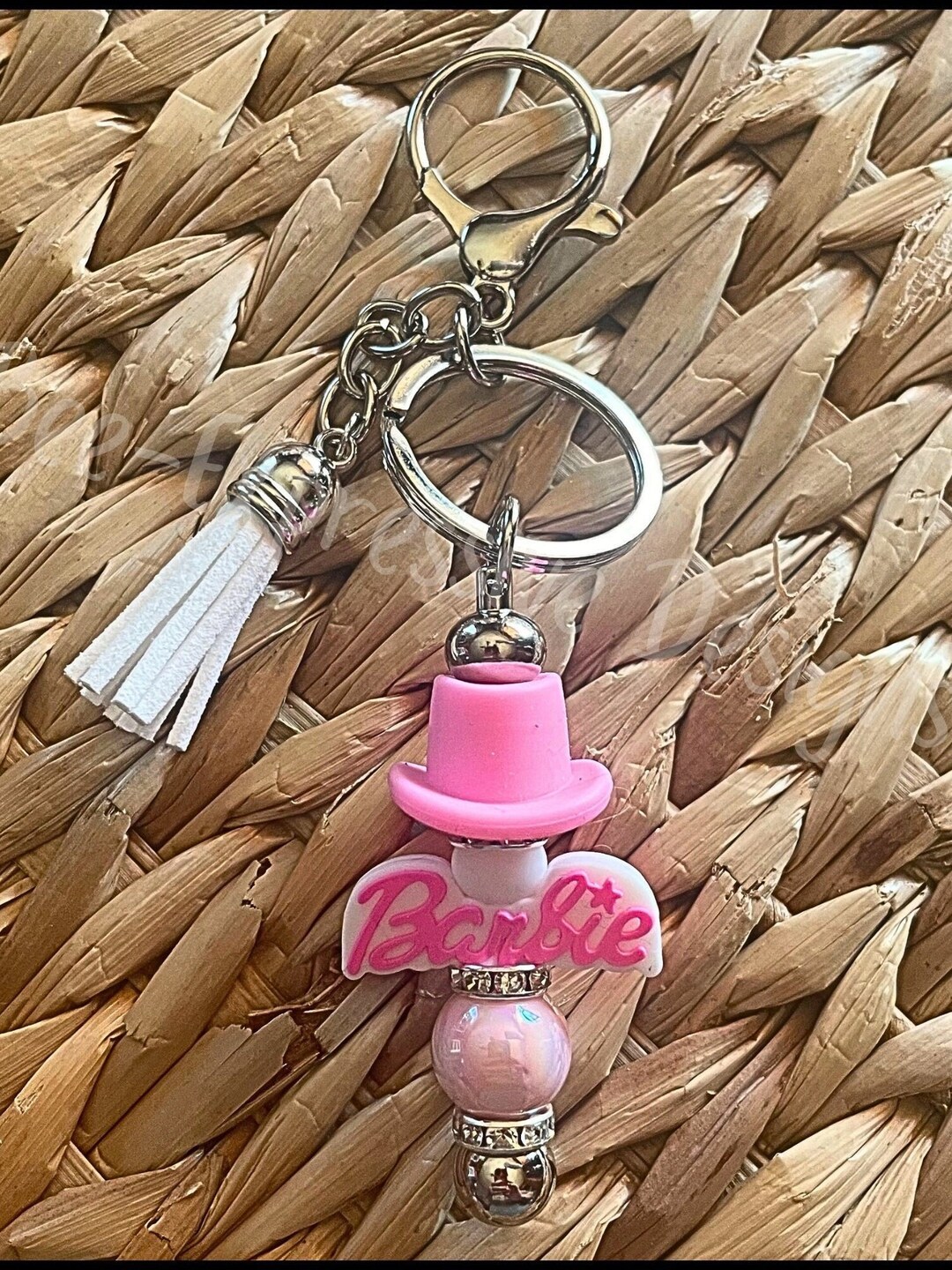 Handmade, Silicone Wording BARBIE Keychain so Cute Silicone Pink ...