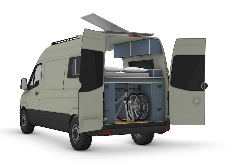 Sprinter MWB Camper Van Conversion Floor Plan: Us/euro Layout (digital ...