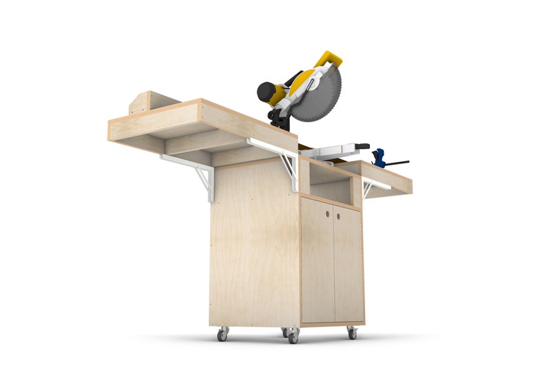 Mobile Miter Saw Trolley Plans: Compact Workshop Design (digital ...