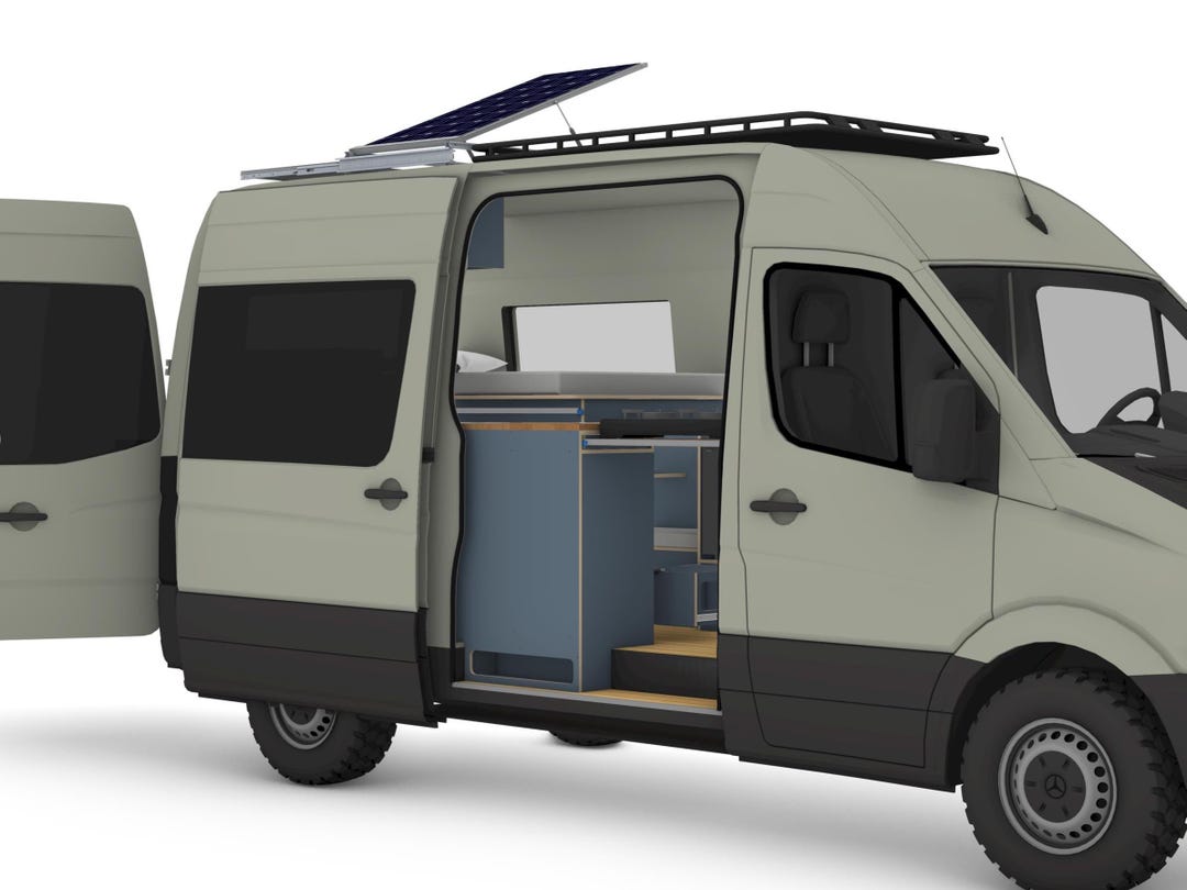 Sprinter MWB Camper Van Conversion Floor Plan: Us/euro Layout (digital ...
