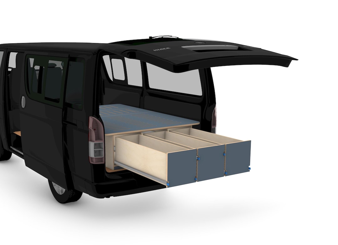 Universal Camper Conversion Plans V3 | Bed Platform With 3 Drawer ...