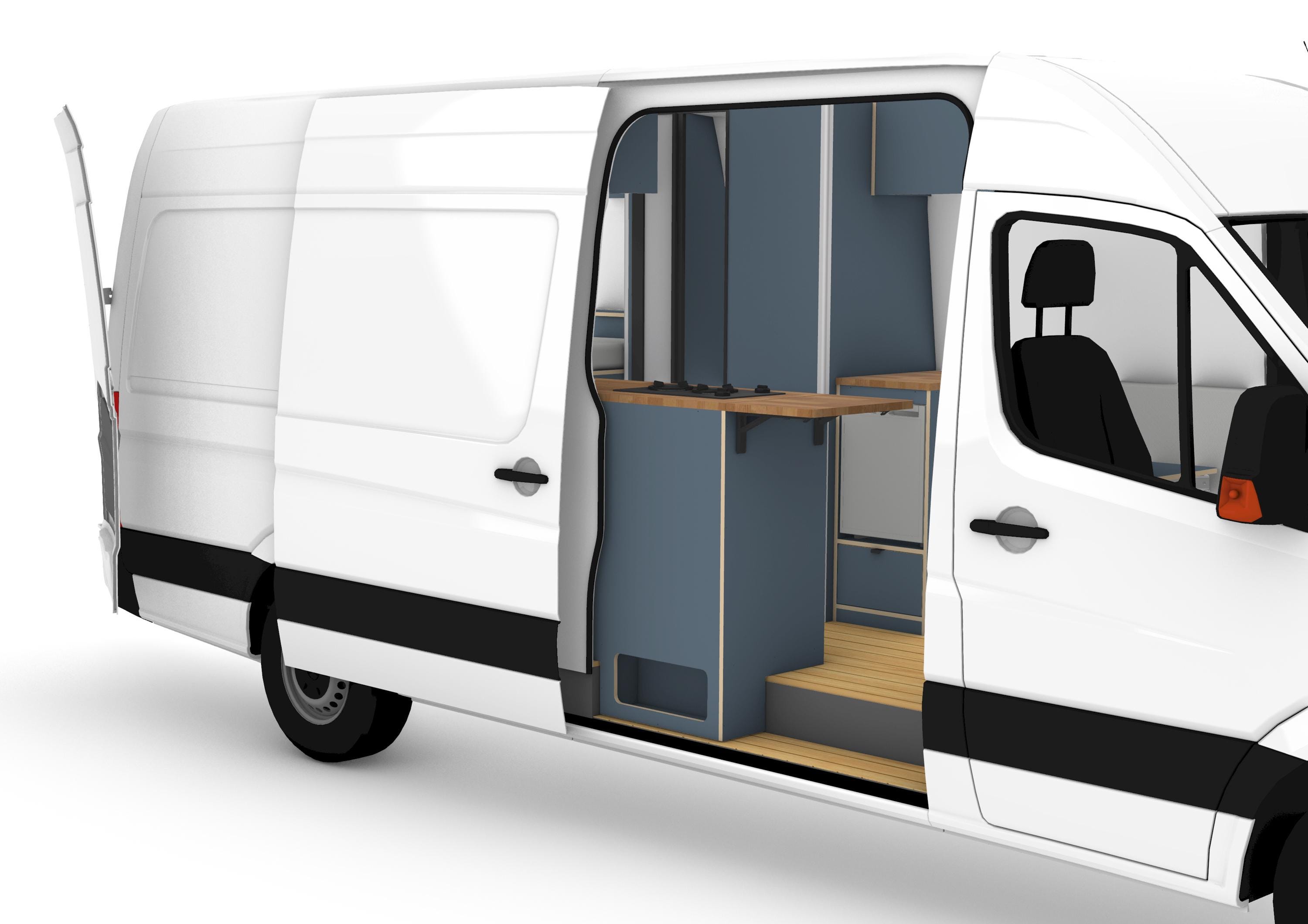 Sprinter LWB 170 Camper Van Conversion Plans: CNC DXF & 3D Model ...