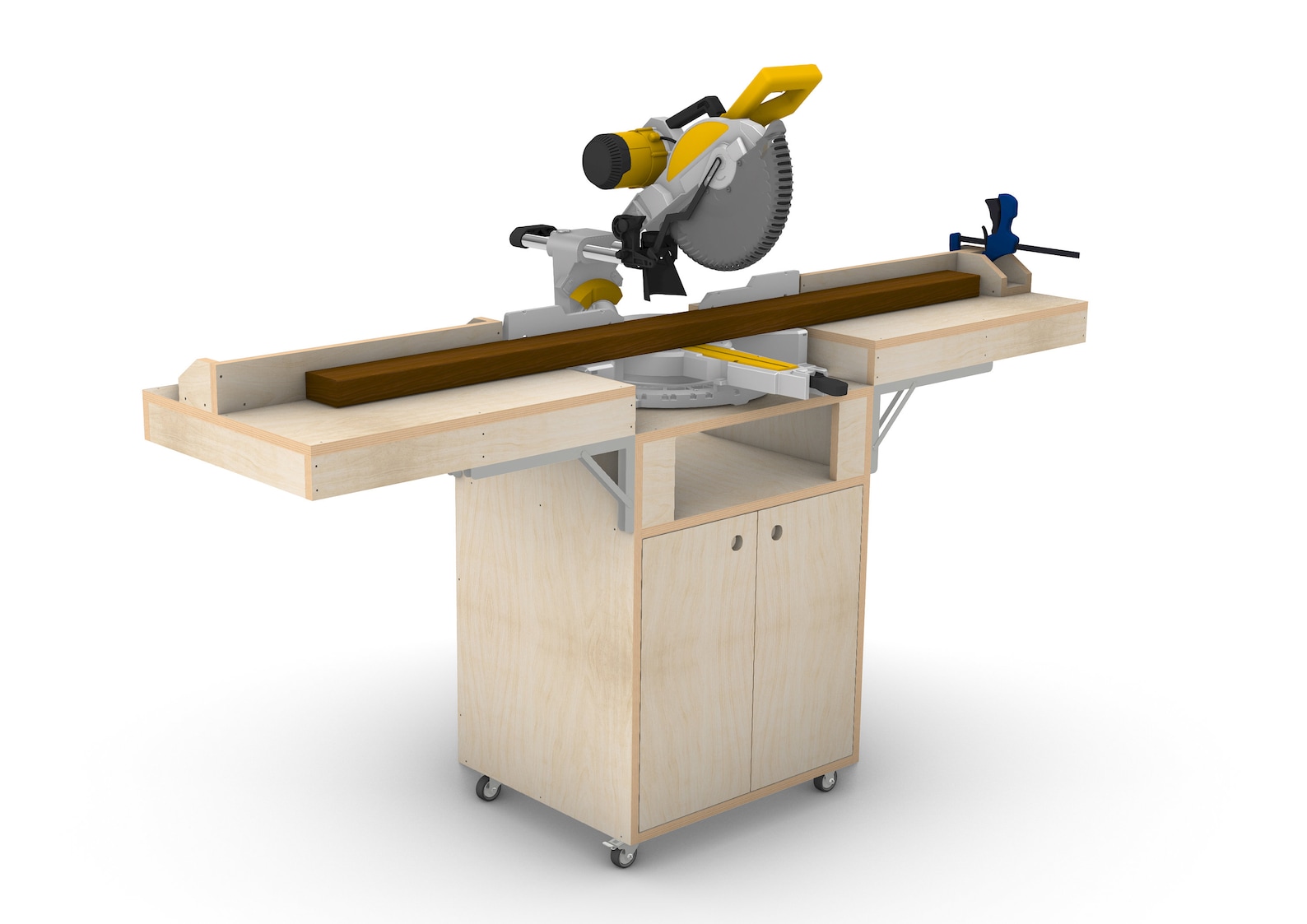 Mobile Miter Saw Trolley Plans: Compact Workshop Design (digital ...