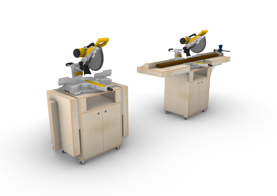 Mobile Miter Saw Trolley Plans: Compact Workshop Design (digital ...