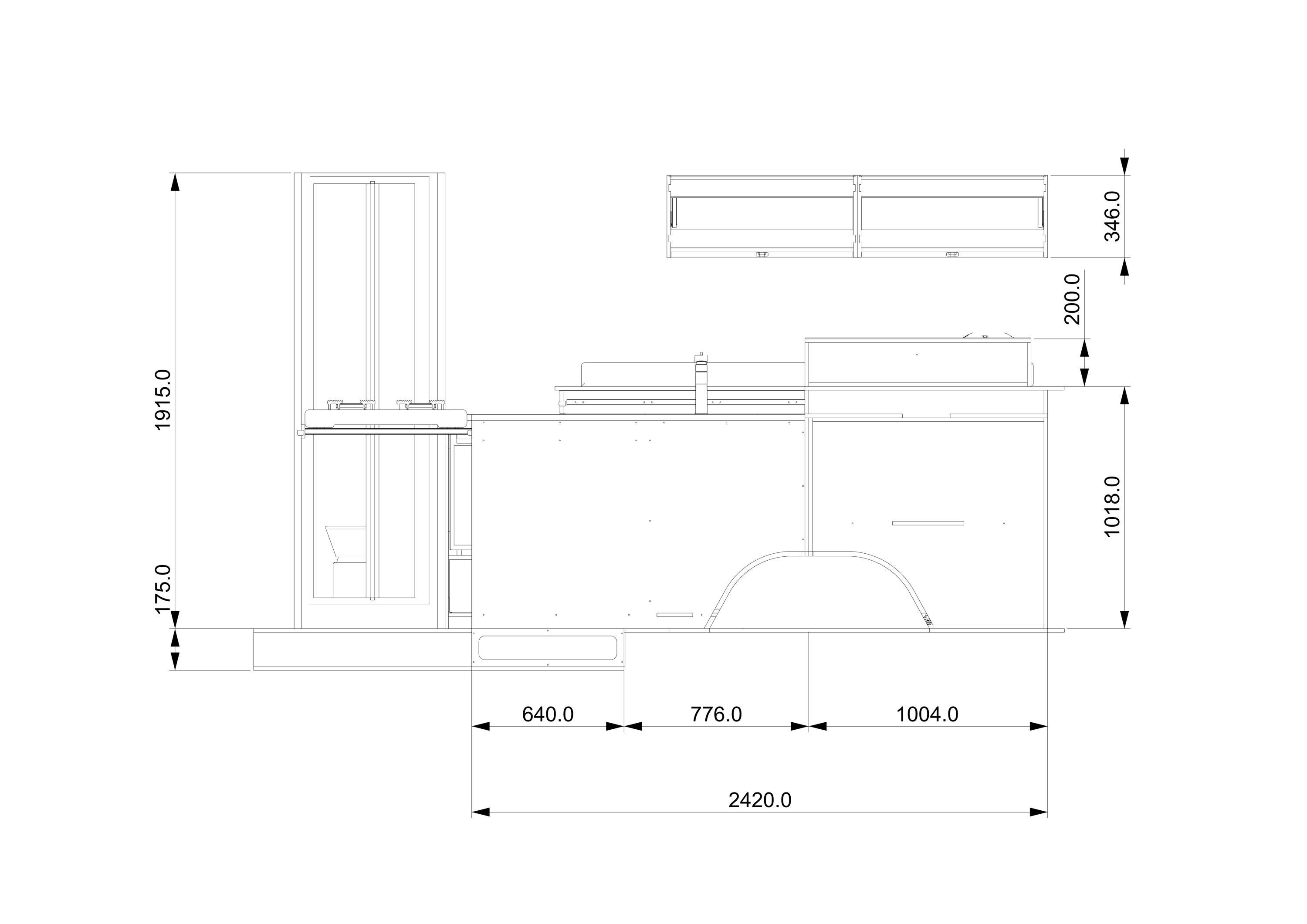 Sprinter Camper Van Conversion Floor Plan: MWB 144 DXF & 3D Model ...