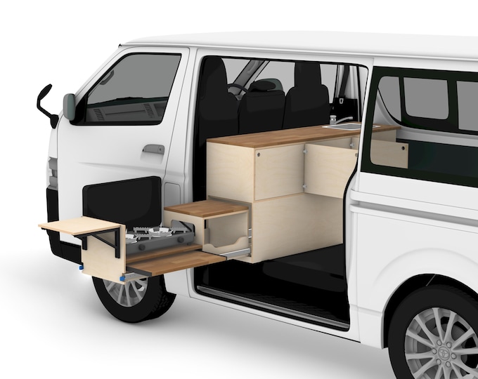CNC Camper Kitchen Plans – DIY Plywood Van Life Kitchen Unit – Compact ...