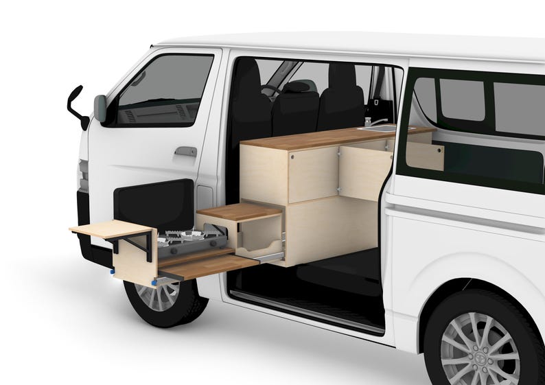 Side Pull-out Van Kitchen Plans | Left-hand Camper Kitchen Unit for ...