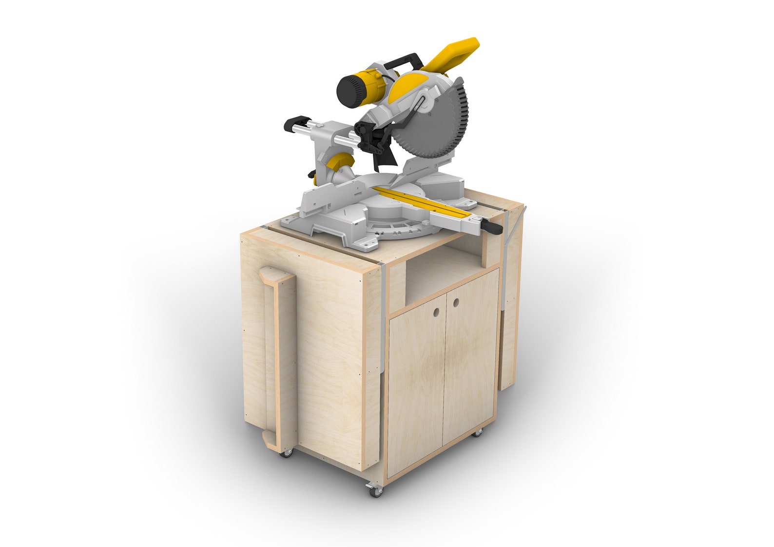 Mobile Miter Saw Trolley Plans: Compact Workshop Design (digital ...