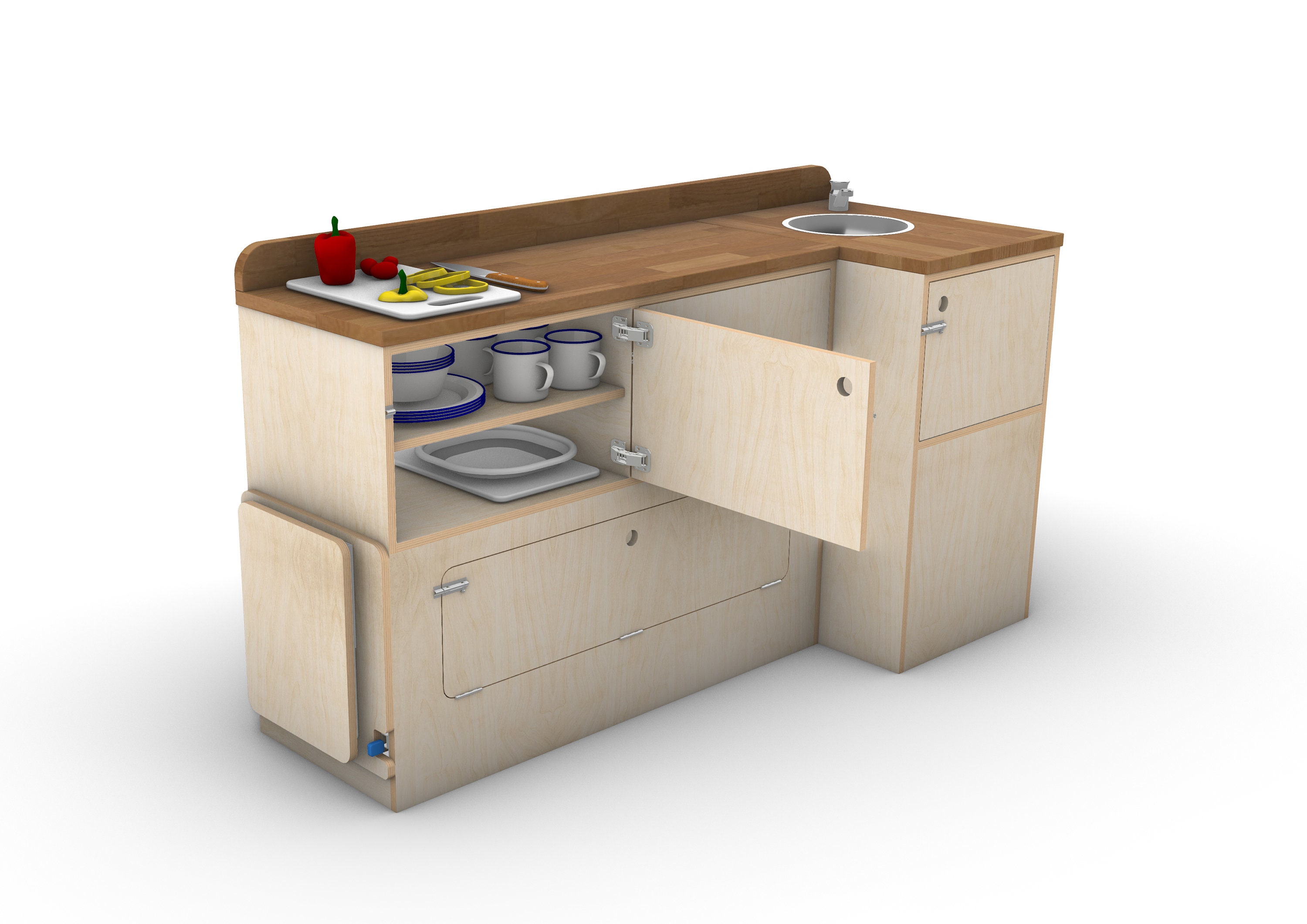 Camper Van Kitchen Unit Plans: Side Pull-out Camper Conversion (PDF ...