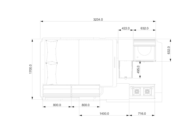 Sprinter MWB Camper Van Conversion Floor Plan: Us/euro Layout (digital ...