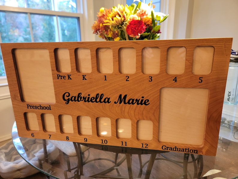 Personalized School Years Picture Frame - Vetric CNC File - Etsy