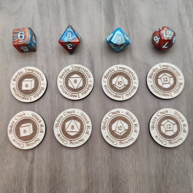 Dnd 5e Bardic Inspiration Tokens | Double Sided 32 Mm - Etsy