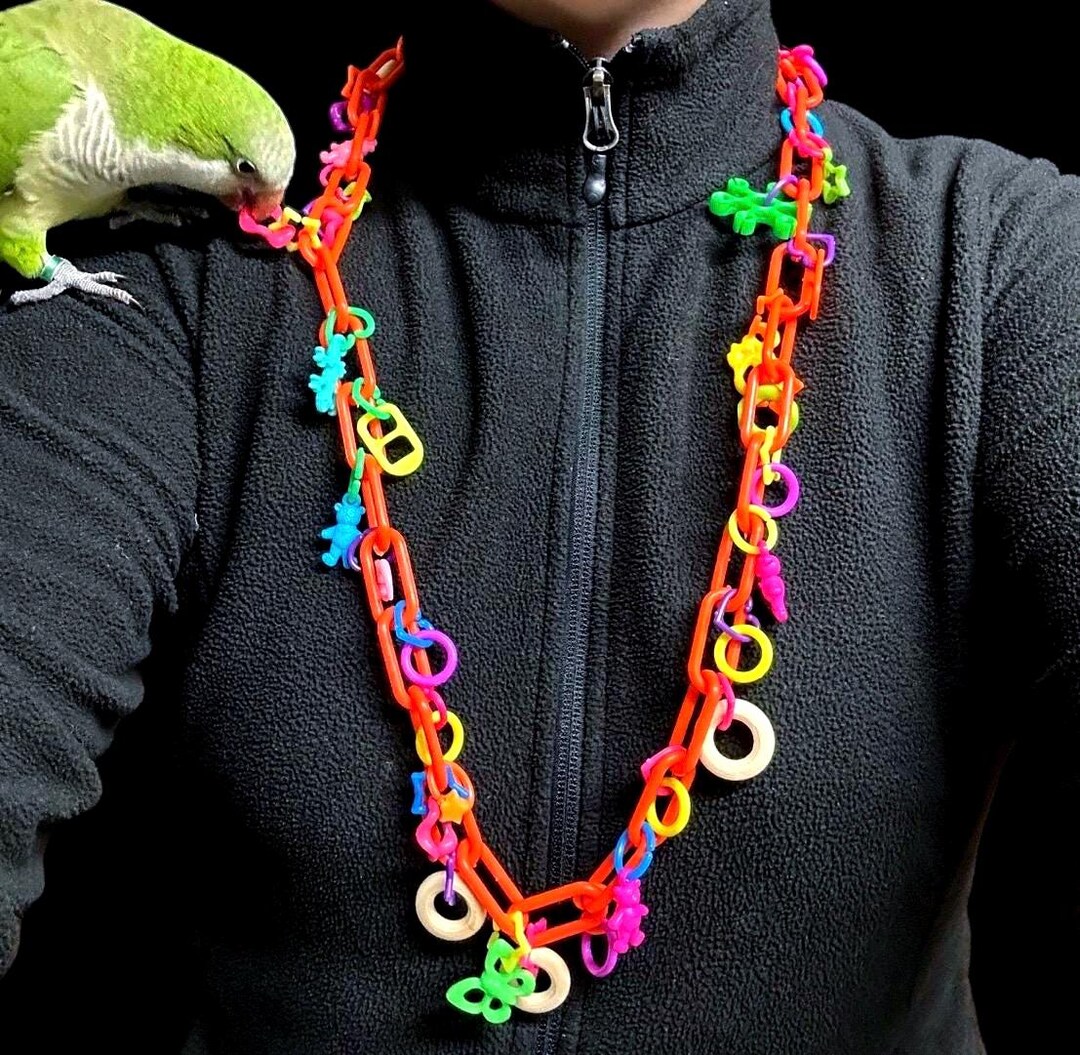Fiesta Necklace Bird Toy (4mm Orange Chain) - Etsy