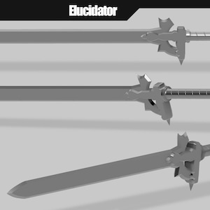 Kirito's Sword Elucidator Fan Art 3D STL Download - Etsy