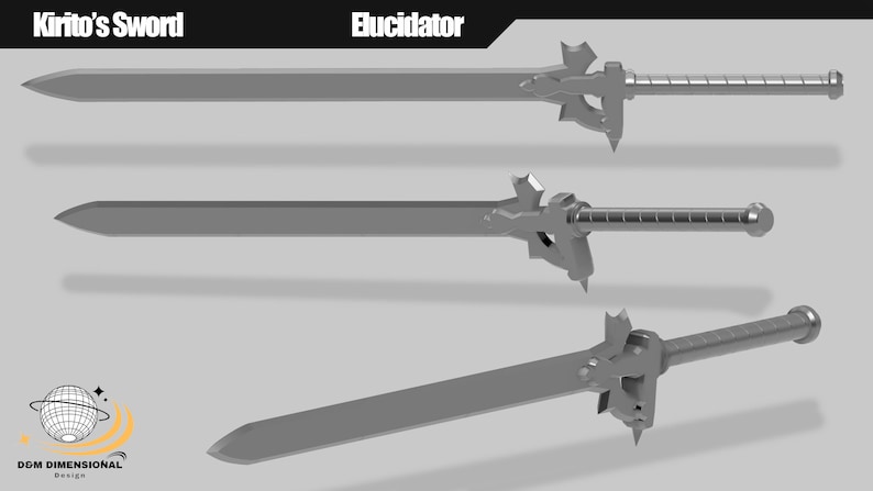 Kirito's Sword Elucidator Fan Art 3D STL Download - Etsy