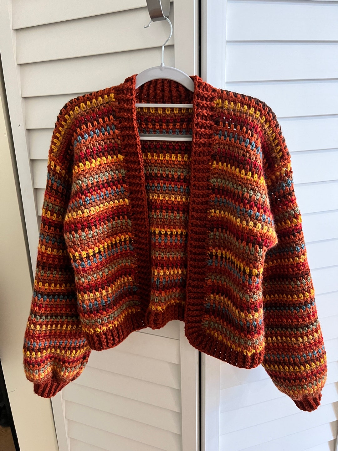 Crochet Multicolor Cardigan - Etsy