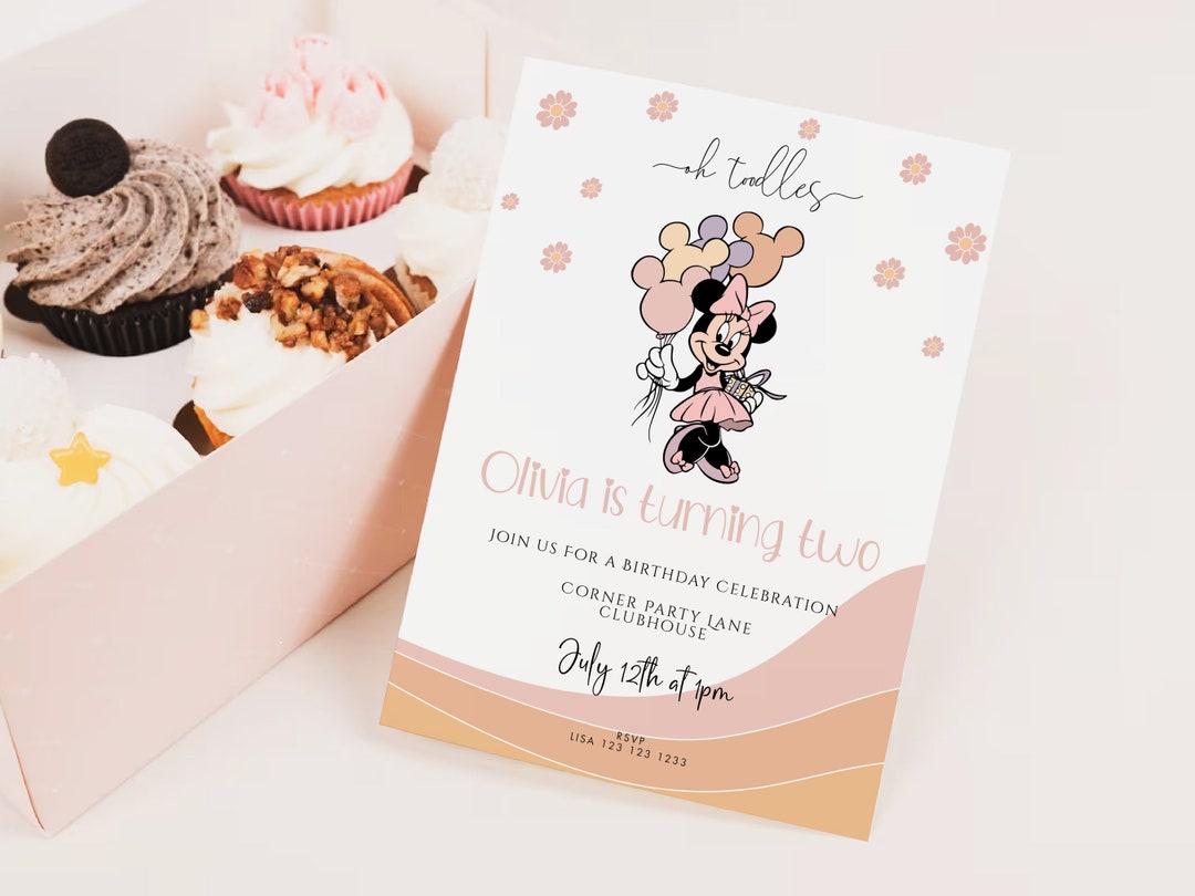 Groovy Minnie Mouse Birthday Invitation, Girl Minnie Mouse Birthday ...