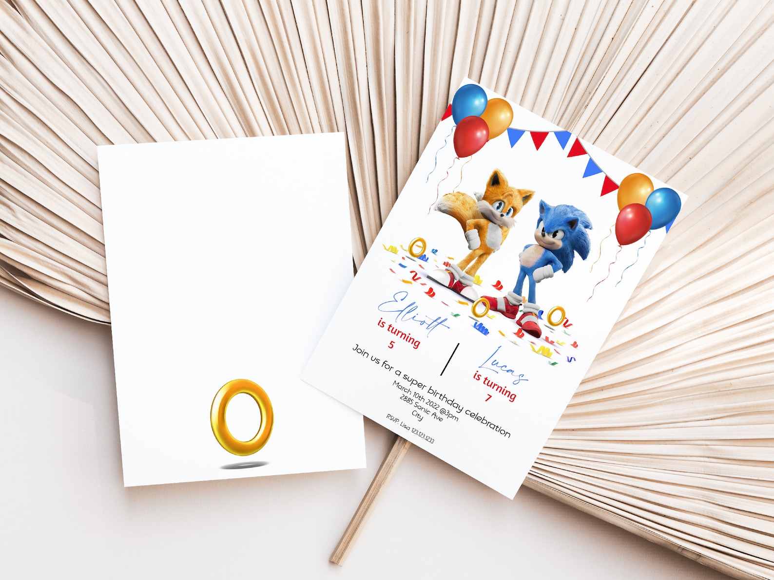 Sonic Birthday Invitation, Boy Birthday Super Sonic Birthday Invite ...