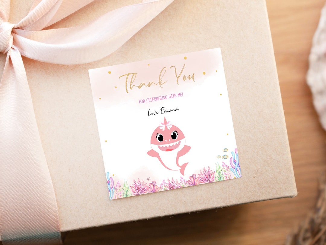 Shark Thank You Tag, Shark Birthday Favor Tag, Birthday Party Thank You ...