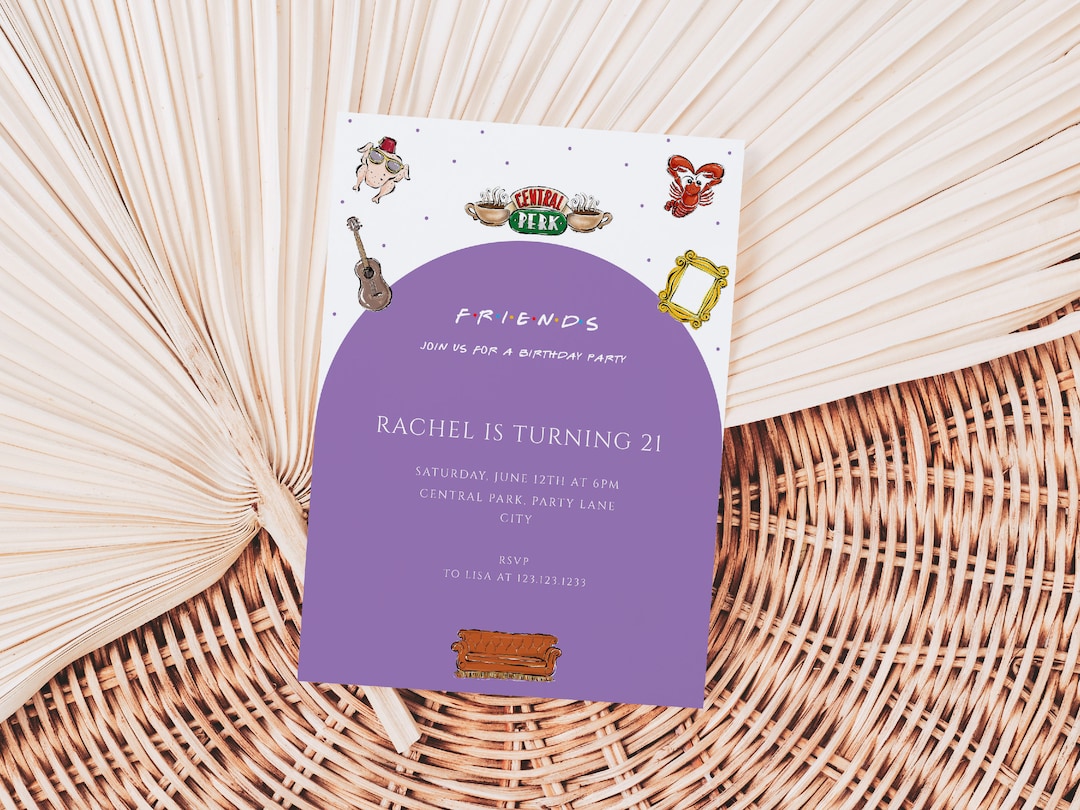 Friends Birthday Invitation, Friends Party Invitation, Birthday Party ...