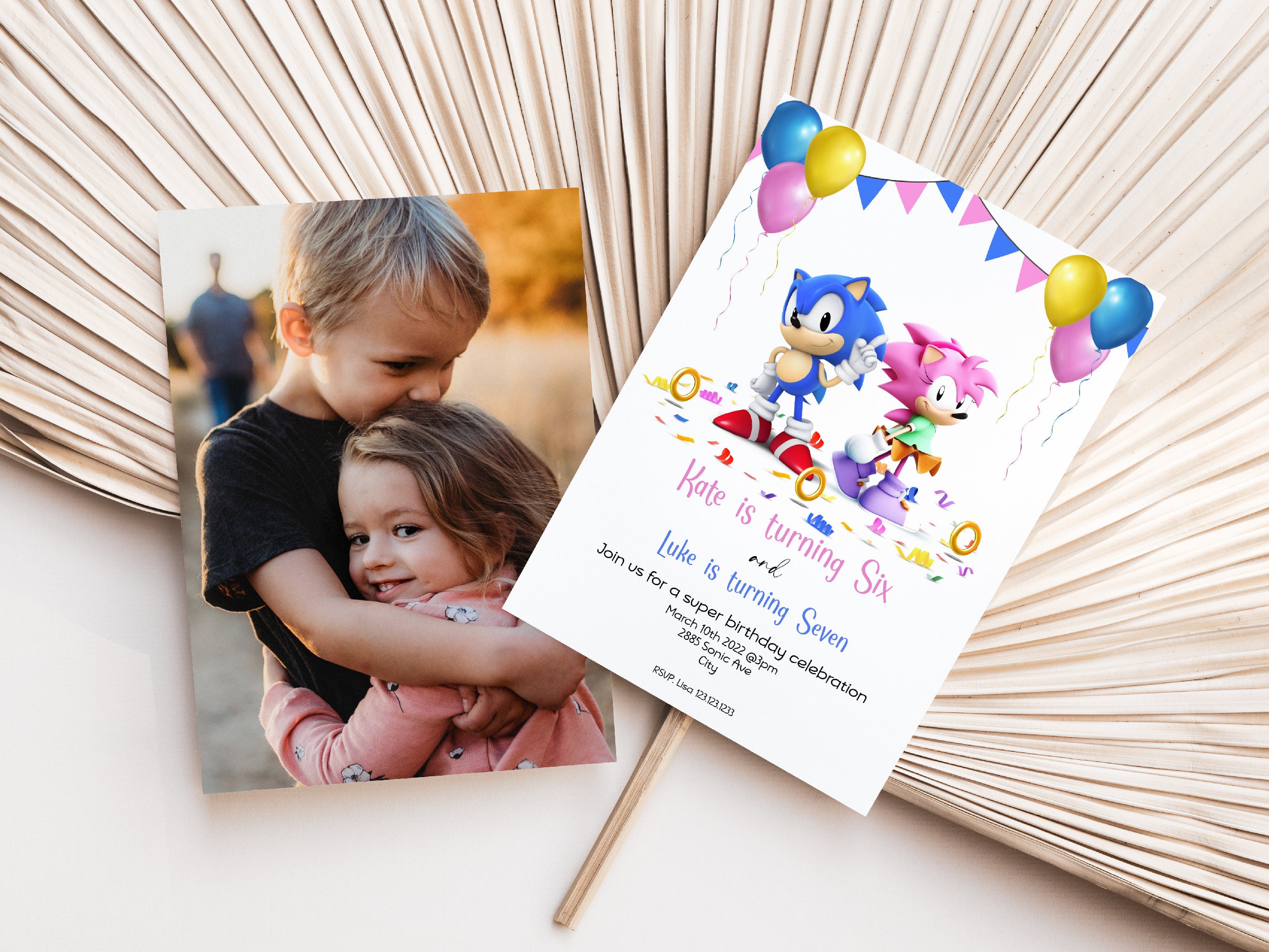 Sonic Birthday Invitation, Boy Birthday Super Sonic Birthday Invite ...
