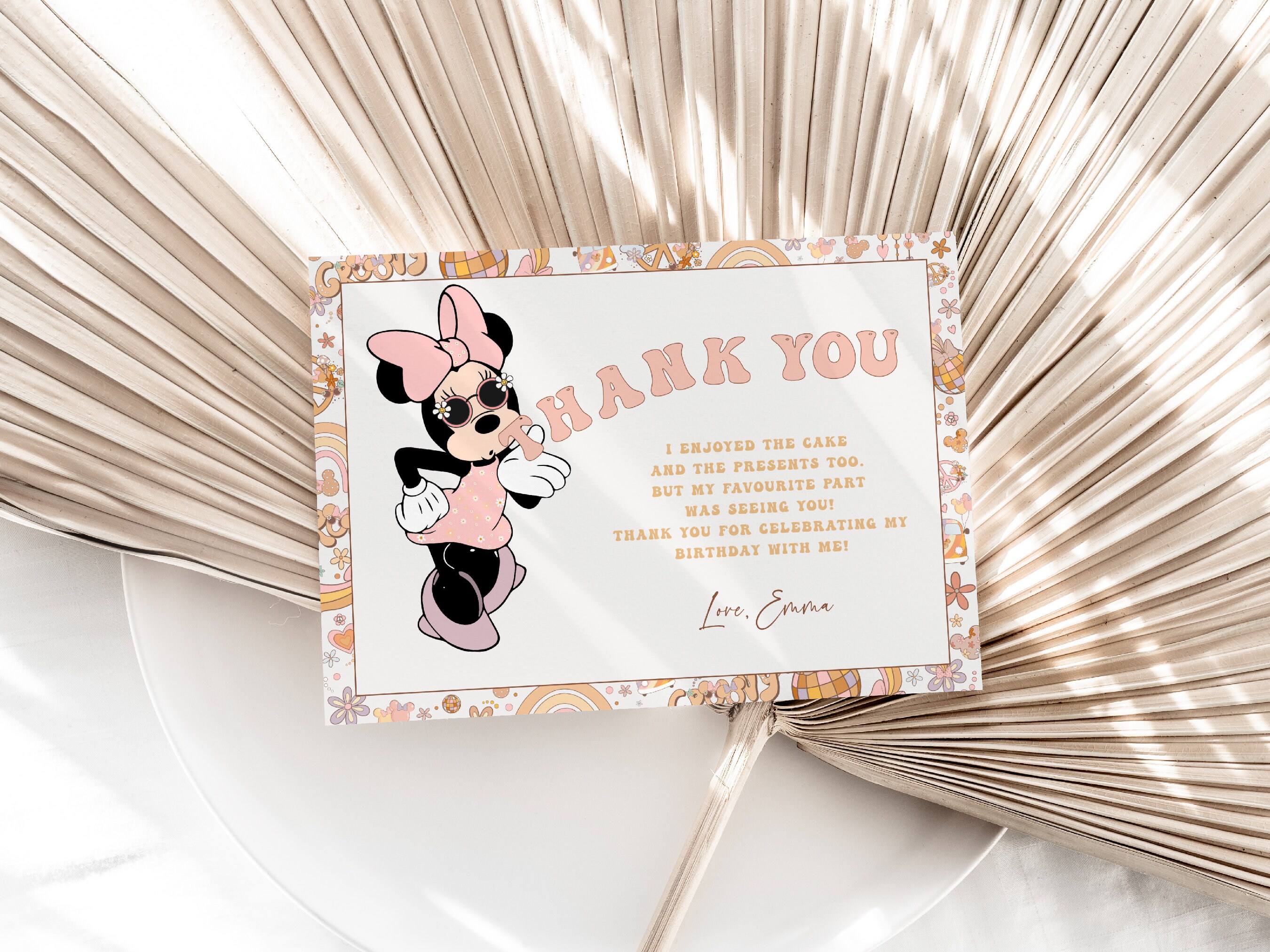 Minnie Mouse Birthday Thank You Tag, Groovy Minnie Mouse Birthday Party ...
