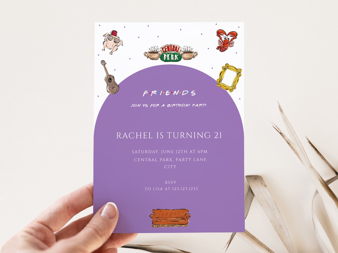 Friends Birthday Invitation, Friends Party Invitation, Birthday Party ...