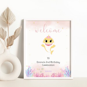 Shark Birthday Welcome Sign, Shark Birthday Party Welcome Board ...