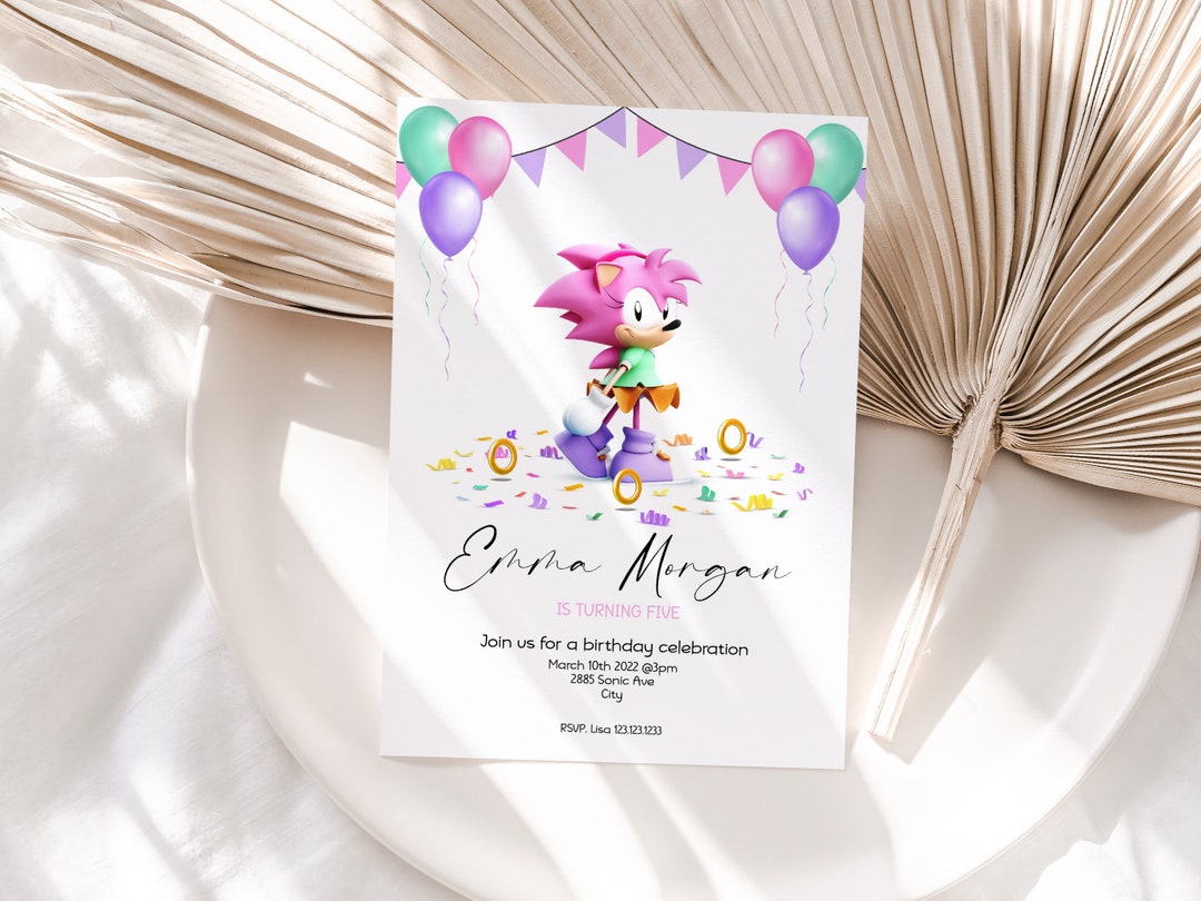 Sonic Birthday Invitation, Girl Birthday Super Sonic Birthday Invite ...