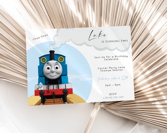 Thomas the Train Birthday Invitation, Digital Thomas the Train ...