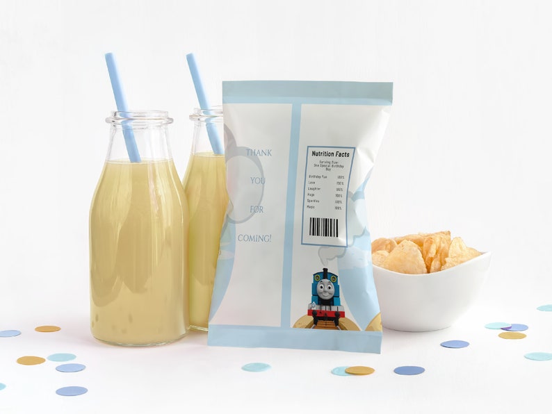 Thomas the Train Chip Bag Label, Custom Boy Birthday Party Favor Label ...