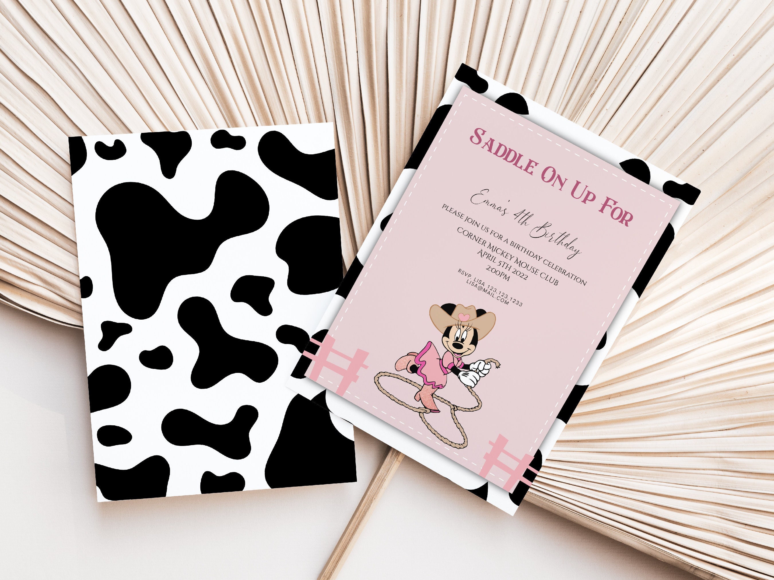 Rodeo Minnie Mouse Birthday Invitation, Cowgirl Minnie Mouse Birthday ...
